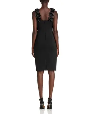 Eliza J Floral Applique Scoop Neck Dress