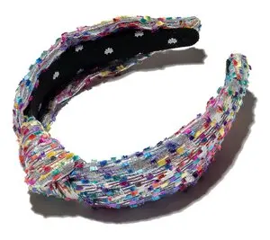 Lele Sadoughi Silver Metallic Confetti Knotted Headband - One-color