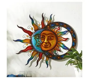 GLITZHOME 34' Sun And Moon Indoor Outdoor Wall Ecor - One-color