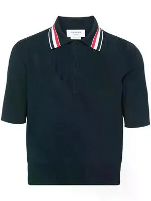 Thom Browne Rwb-stripe Polo Shirt - Blue
