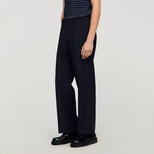 Sandro Wide-leg Trousers - Navy Blue