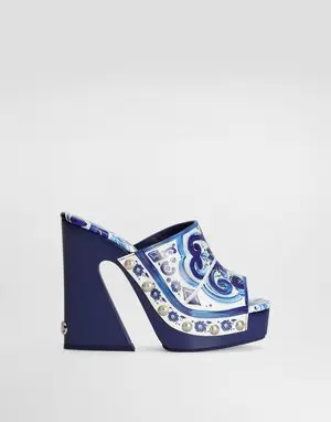 Dolce & Gabbana Majolica-print Clogs - Multicolor