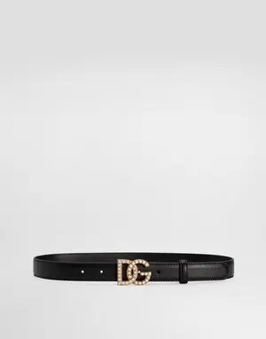 Dolce & Gabbana Calfskin Belt With Dg Logo - Multicolor