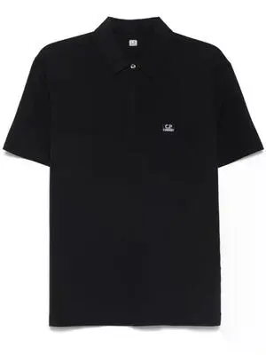 C.P. COMPANY Logo-patch Polo Shirt - Blue
