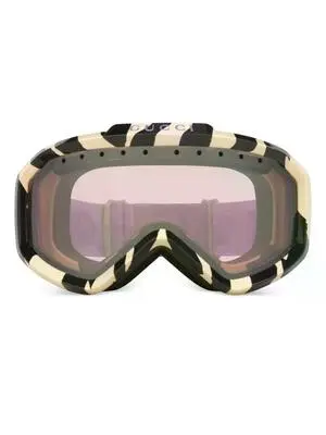 Gucci Striped Ski Goggles - Brown