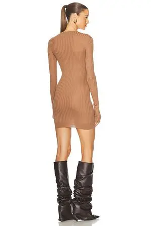 Attico Long Sleeve Mini Dress