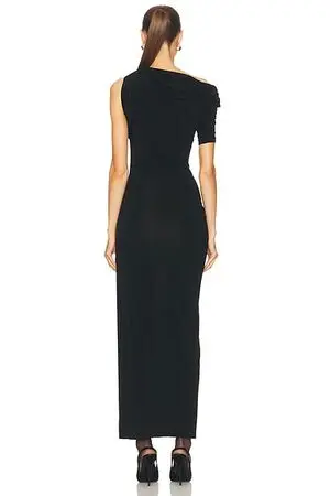 Jacquemus La Robe Drapeado Maxi Dress - Black
