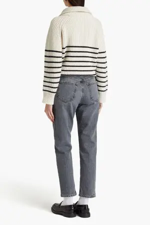 FRAME Le Mec High-rise Straight-leg Jeans - Gray