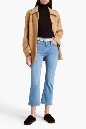 FRAME Le Crop Mini High-rise Bootcut Jeans - Light Denim