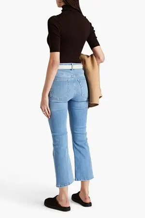 FRAME Le Crop Mini High-rise Bootcut Jeans - Light Denim