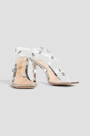 GIANVITO ROSSI Crystal Embellished Mirrored-leather And Pvc Slingback Sandals