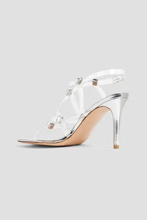 GIANVITO ROSSI Crystal Embellished Mirrored-leather And Pvc Slingback Sandals