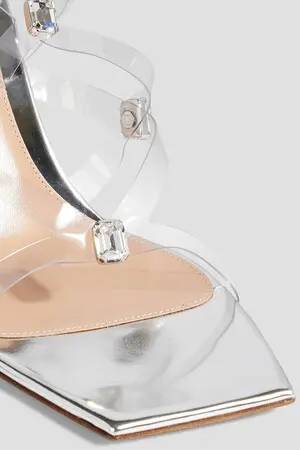 GIANVITO ROSSI Crystal Embellished Mirrored-leather And Pvc Slingback Sandals