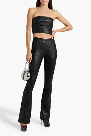 Retrofete Lana Metallic Ribbed-knit Pants