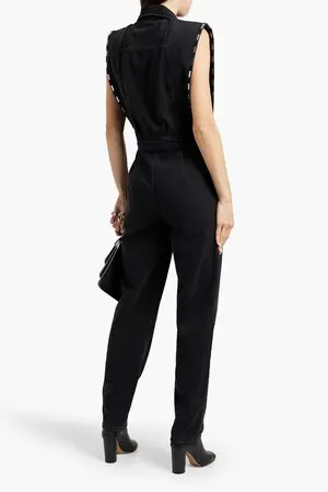 IRO PARIS Bilae Embellished Denim Jumpsuit - Black