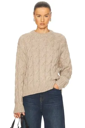 Female Crewneck Cable-Knit Sweaters