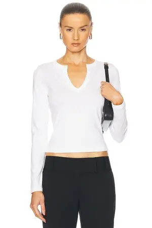 FLORE FLORE Iman Long Sleeve Top - White