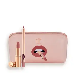 Charlotte Tilbury Pillow Talk Lip Kit & Makeup Bag - One-color