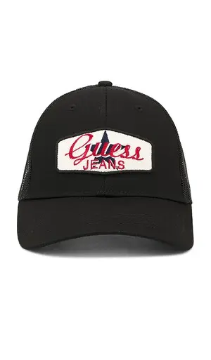 Guess Patched Trucker Hat - Jet Black