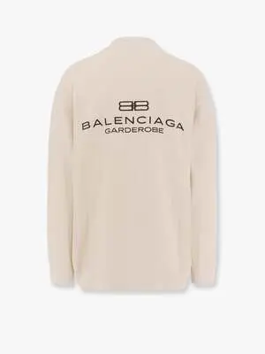 Balenciaga Intertwined Cardigan With Bb Garderobe Motif - Beige