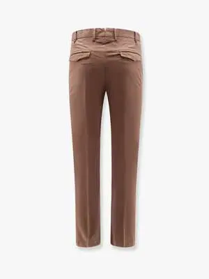 PT TORINO Stretch Cotton Trousers With Logo Charm