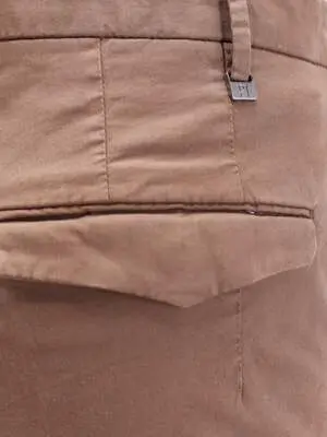 PT TORINO Stretch Cotton Trousers With Logo Charm