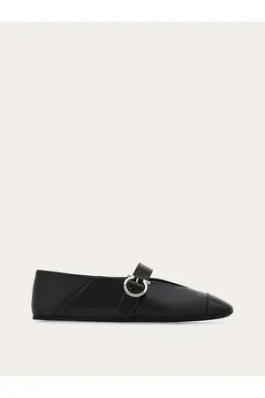 FERRAGAMO Gancini Ballet Flat - Black