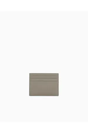 Giorgio Armani Credit Card Holder In Nappa Leather With An Embossed Logo - Beige