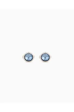 Giorgio Armani Sterling Silver Cufflinks With A Coloured Crystal - Blue