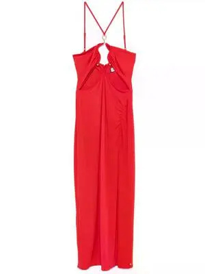 NISSA Hardware-detailed Midi Dress - Red
