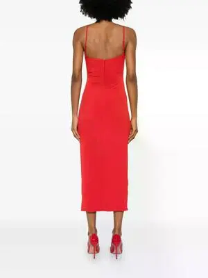 NISSA Hardware-detailed Midi Dress - Red