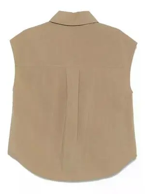P.a.r.o.s.h Button-front Sleeveless Shirt - Brown