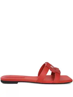 Simkhai Leather Slides - Red