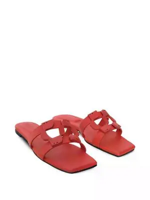 Simkhai Leather Slides - Red
