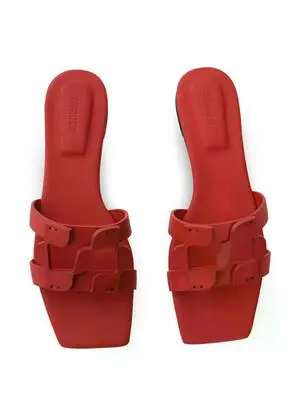 Simkhai Leather Slides - Red