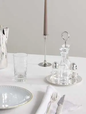 Christofle Vertigo Crystal And -plated Condiment Set