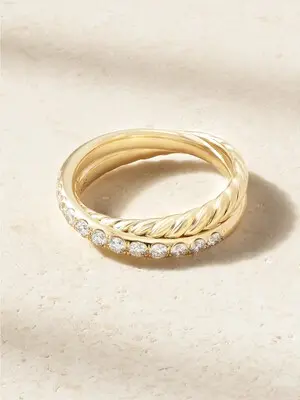 David Yurman Crossover Diamond Ring - Gold
