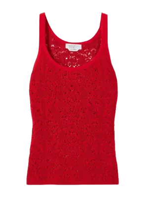 Gabriela Hearst Pontus Crocheted Tank - Red