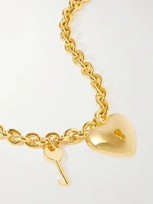 MARTHA CALVO Heart And Lock Necklace - Gold