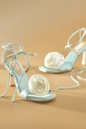 Badgley Mischka Janelle Rosette Heels - Light Blue