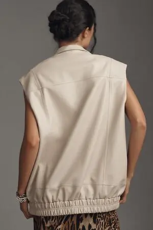Anthropologie Faux Leather Oversized Vest