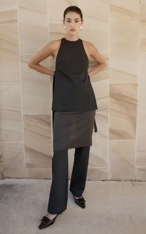 ST. AGNI Splice Paneled Wool-blend Pants