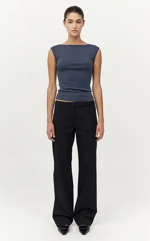 ST. AGNI Splice Paneled Wool-blend Pants