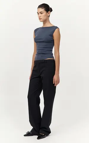ST. AGNI Splice Paneled Wool-blend Pants