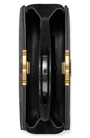 Tory Burch Eleanor Croc-embossed Leather Satchel - Black