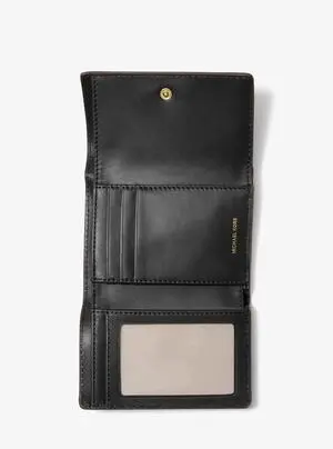 Michael Kors Bryant Medium Pebbled Leather Wallet In By - Black