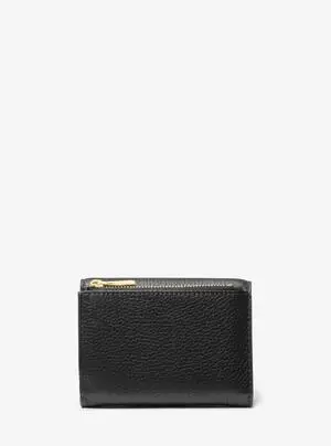 Michael Kors Bryant Medium Pebbled Leather Wallet In By - Black