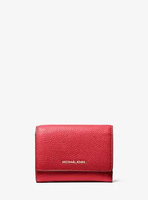 Michael Kors Bryant Medium Pebbled Leather Wallet In - One Size By Red