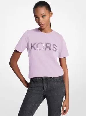 Michael Kors Sequined Logo T-shirt - Purple