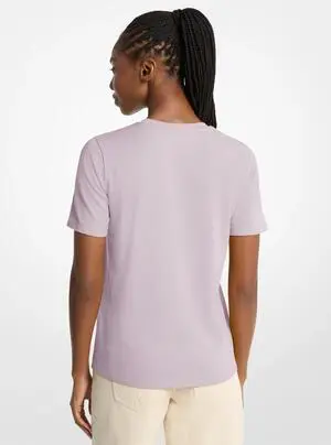 Michael Kors Sequined Logo Cotton T-shirt